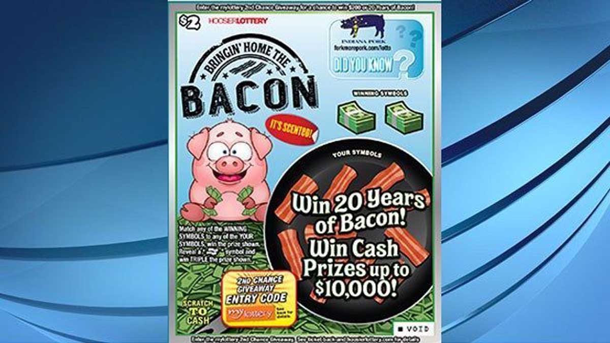 Bacon-scented lottery tickets unveiled in Indiana | Moultrie Observer